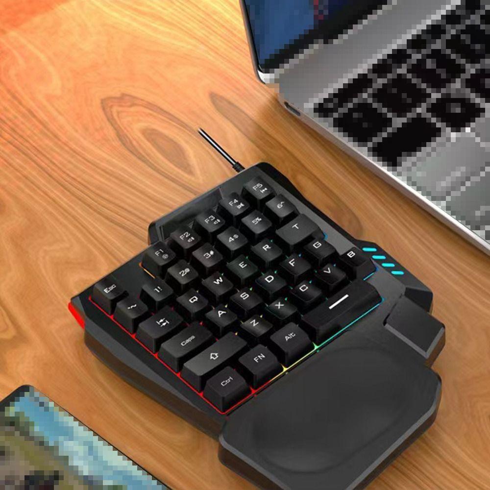Teclado De Una Sola Mano YISHENG , Luminoso USB Mini Mecánico Para ...