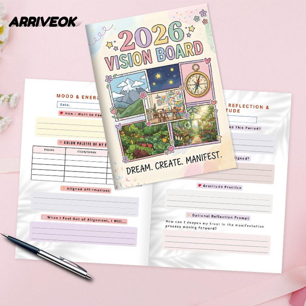 ARRIVEOK 2026 Vision Board, Daily Life Log with Date Wish Journal ...
